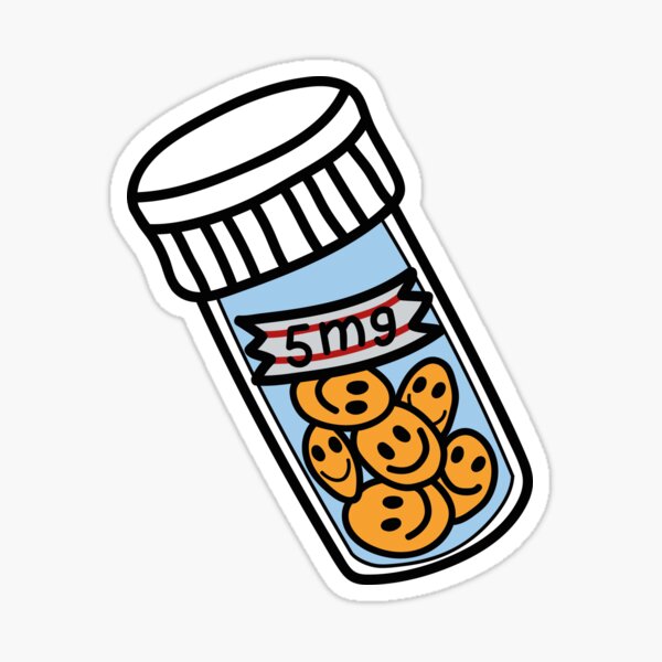 "Happy Pills" Sticker for Sale by ReeCollection | Redbubble