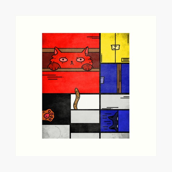 "Mondrian cat, Piet Mondrian, Piet Mondrian Art" Art Print for Sale by ...