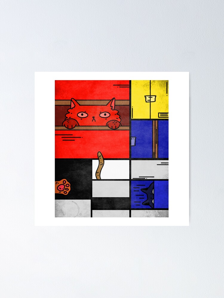 "Mondrian-Katze, Piet Mondrian, Piet Mondrian Art" Poster von GaliaTati ...