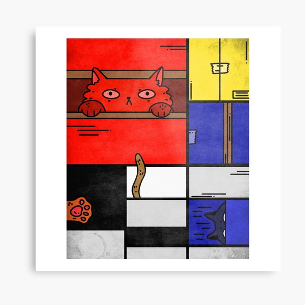 "Mondrian cat, Piet Mondrian, Piet Mondrian Art" Metal Print for Sale ...