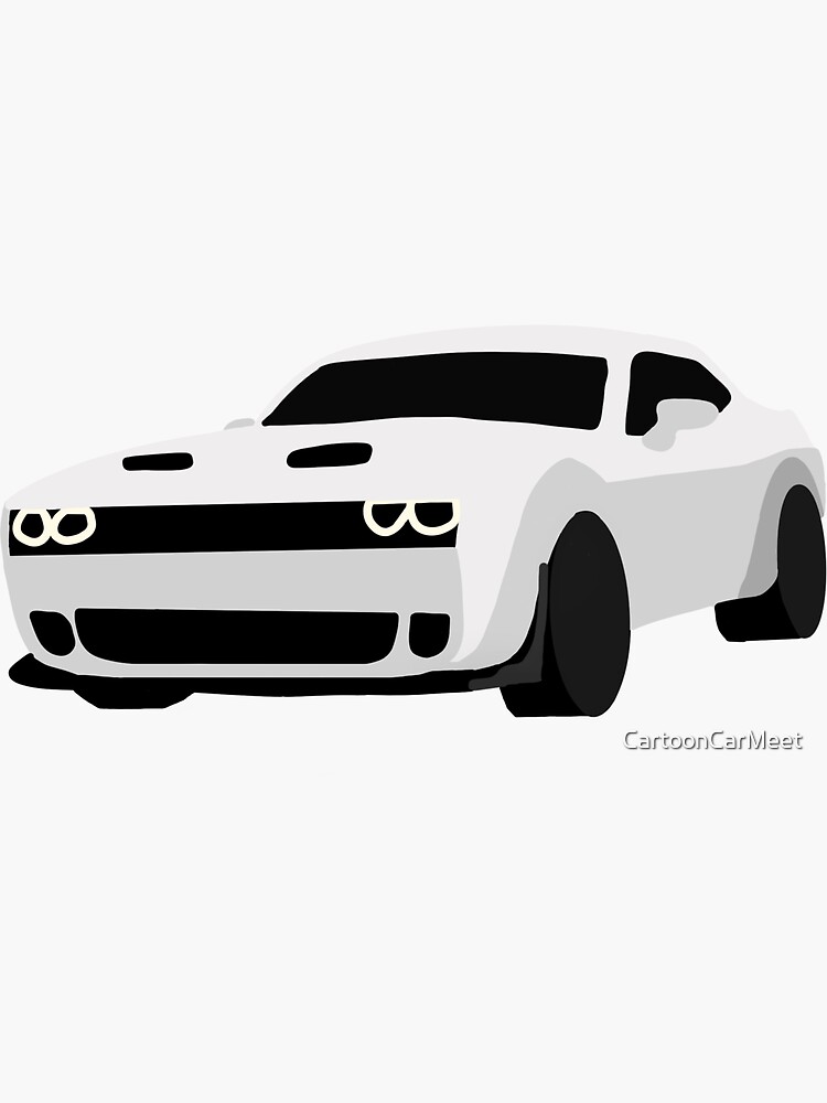 "Modern American Muscle Car" Sticker for Sale by CartoonCarMeet | Redbubble