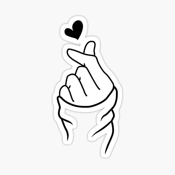 "korean heart love" Sticker for Sale by Fouzia-design | Redbubble