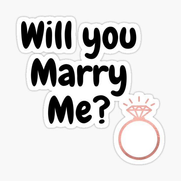 "Will you marry me?" Sticker for Sale by tattooclumsey | Redbubble