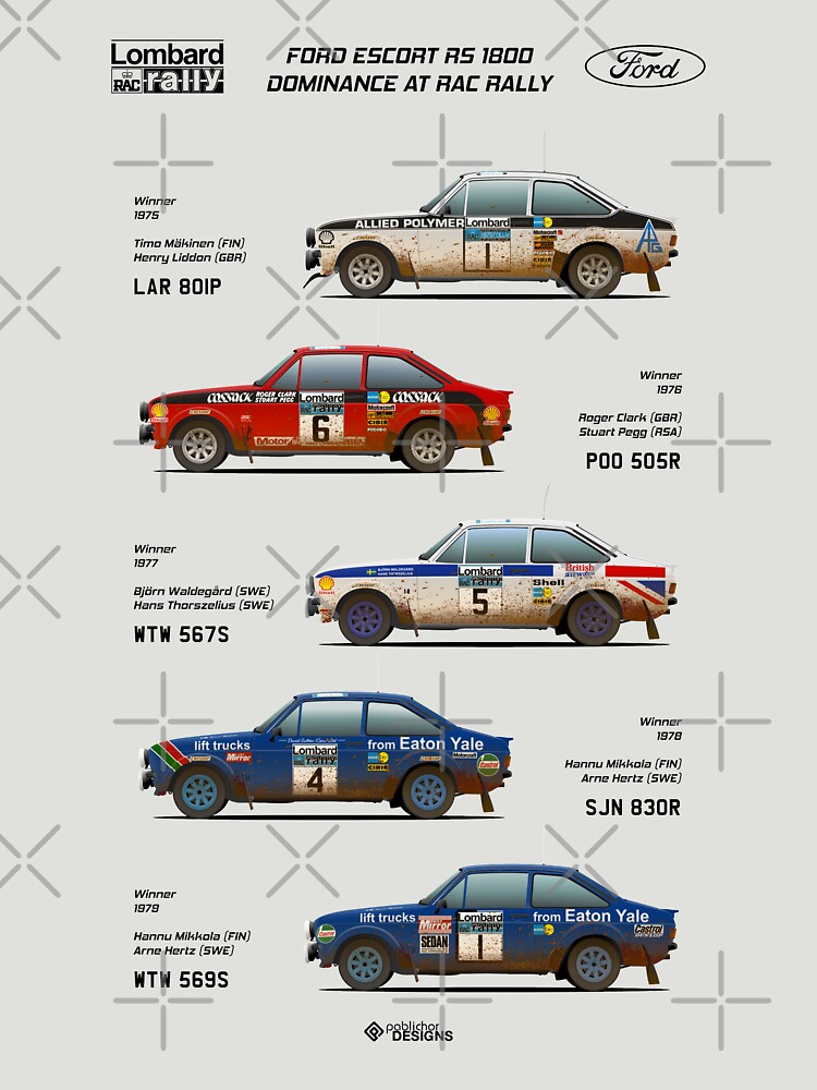 "Ford Escort RAC Rally Tribute" Essential T-Shirt for Sale by pablichor ...