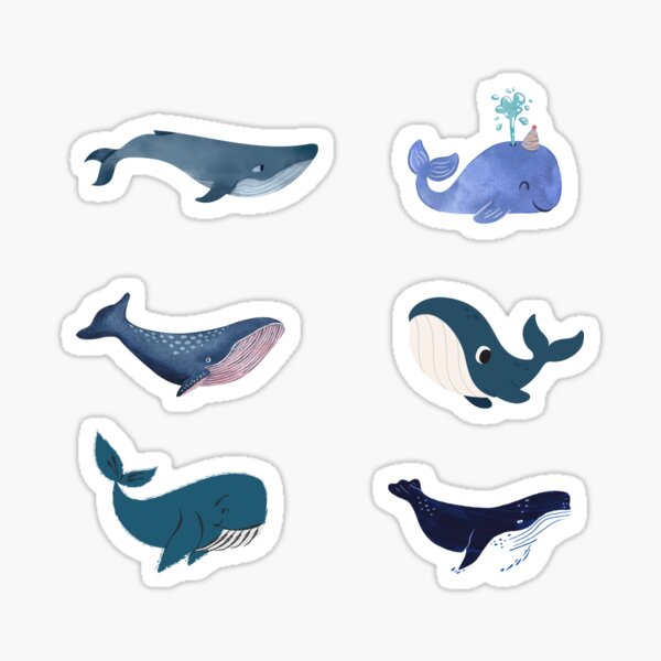 "Whales Sticker" Sticker for Sale by 4yoursmile | Redbubble