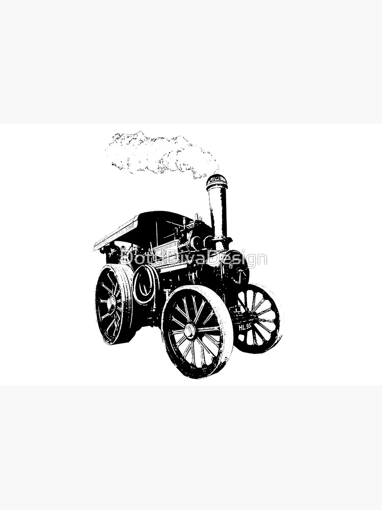 "Steam engine/Traction engine Black and White" Poster for Sale by ...