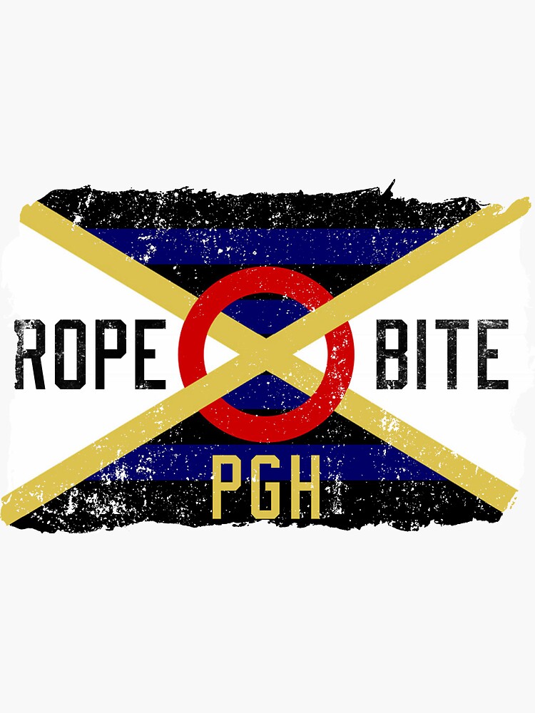 "Rope Bite Pgh Flag Distressed" Sticker for Sale by TwistedView | Redbubble
