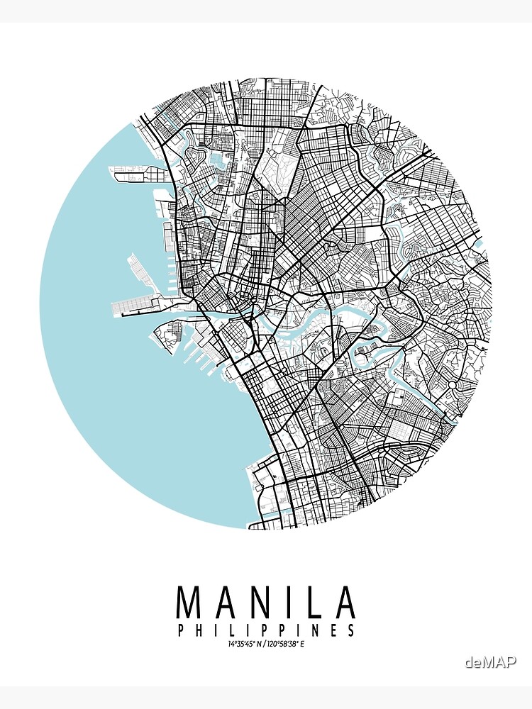 "Manila City Map of Philippines - Circle" Poster for Sale by deMAP | Redbubble