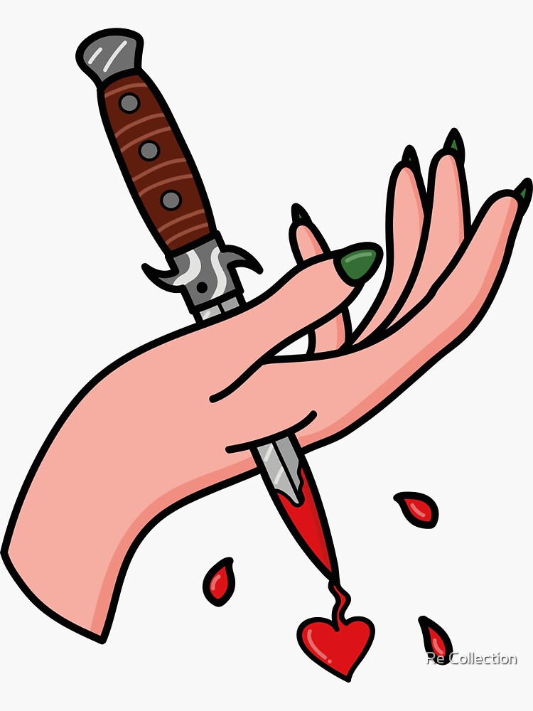 "Stabbed Hand" Sticker for Sale by ReeCollection | Redbubble