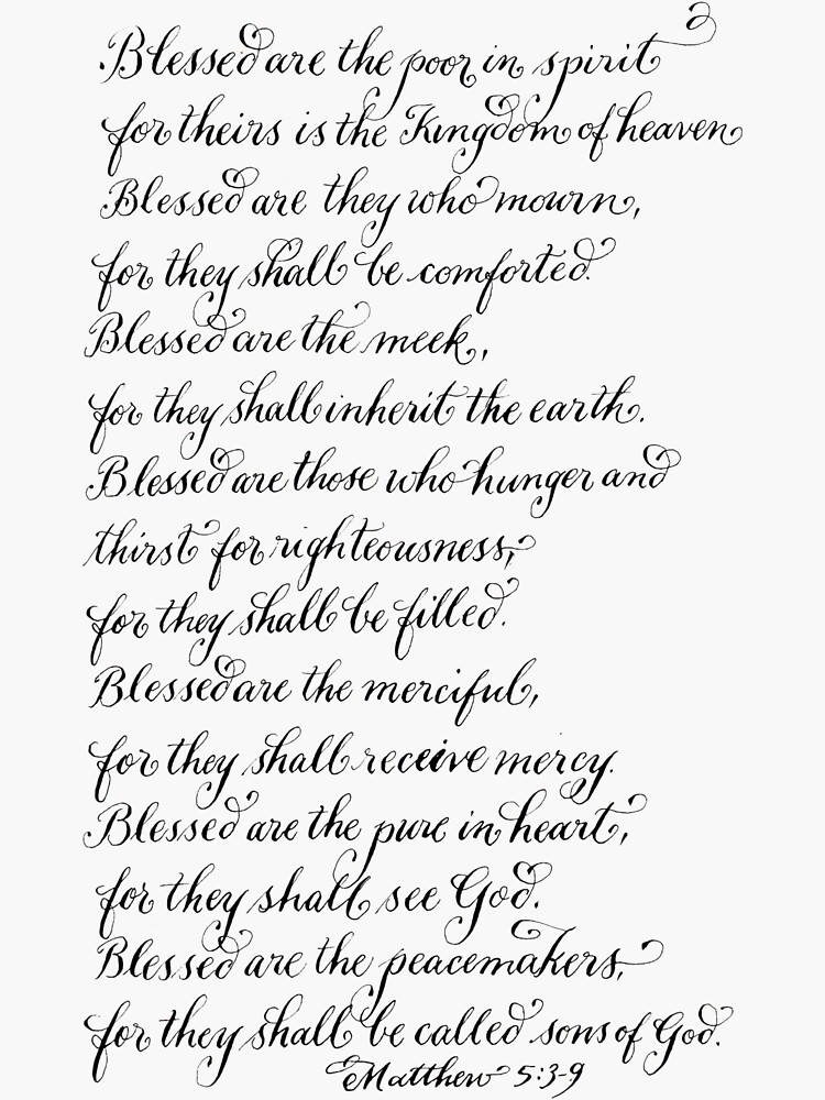 "The Beatitudes" Sticker for Sale by melgoza | Redbubble