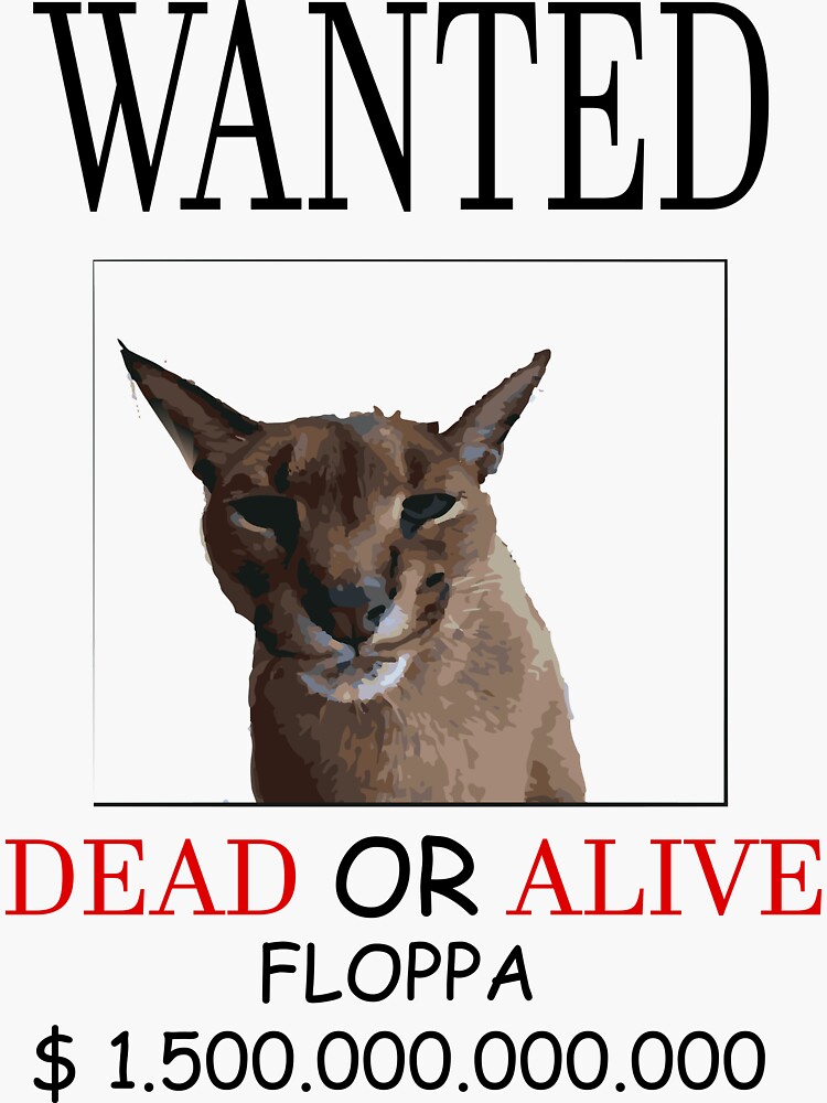 "wanted floppa" Sticker for Sale by Tewqi | Redbubble