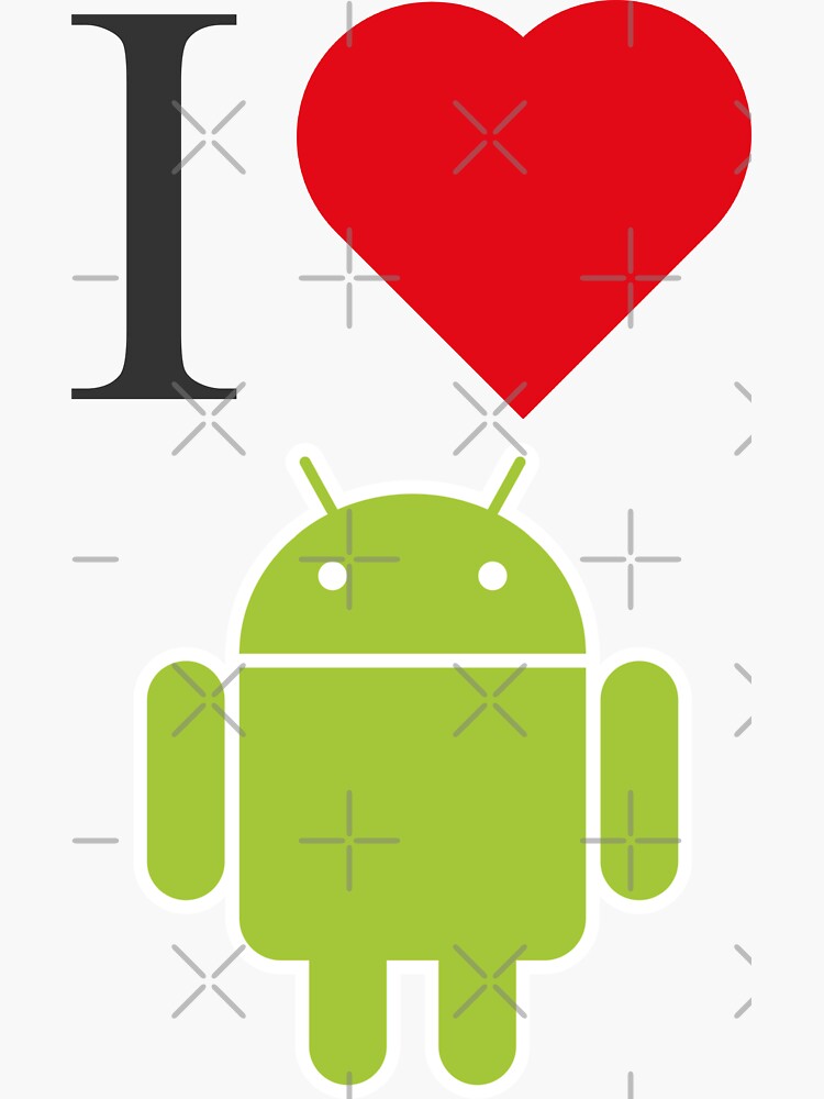"I love Android (Logo)" Sticker for Sale by MandalaPics | Redbubble