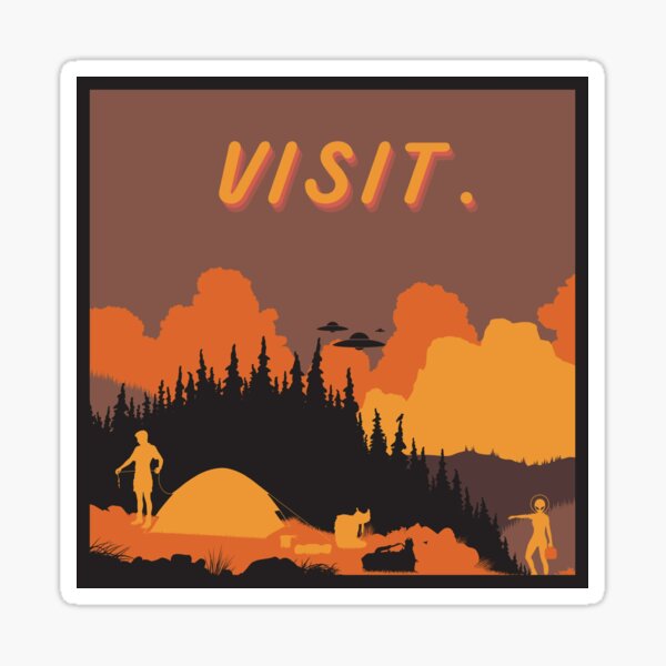 "Visit. " Sticker for Sale by JHINES97 | Redbubble