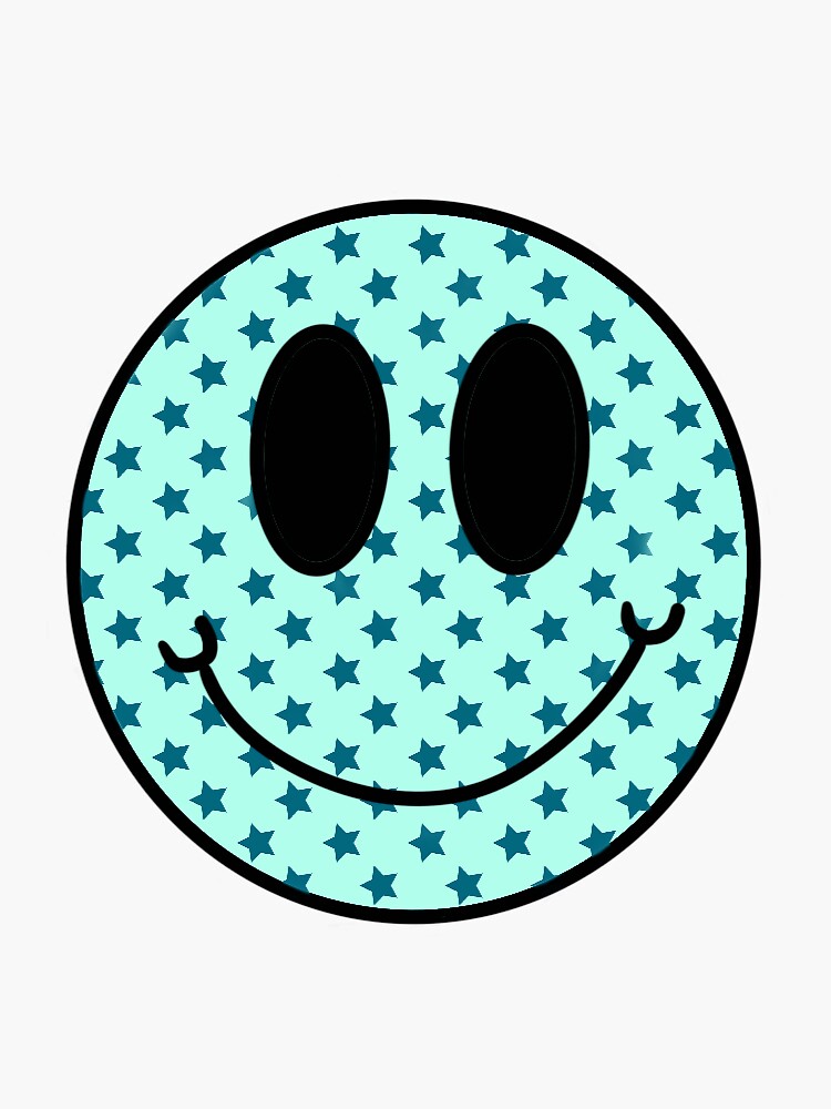 "Blue smiley face" Sticker for Sale by artxlizzie | Redbubble