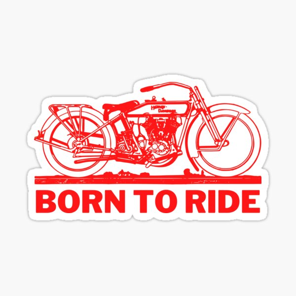 "MOTORCYCLE - BORN TO RIDE|RED" Sticker for Sale by victor-inacio ...