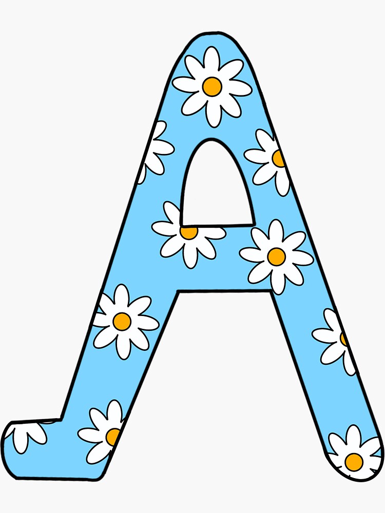"Daisy Letter A" Sticker for Sale by DaisyPDesigns | Redbubble