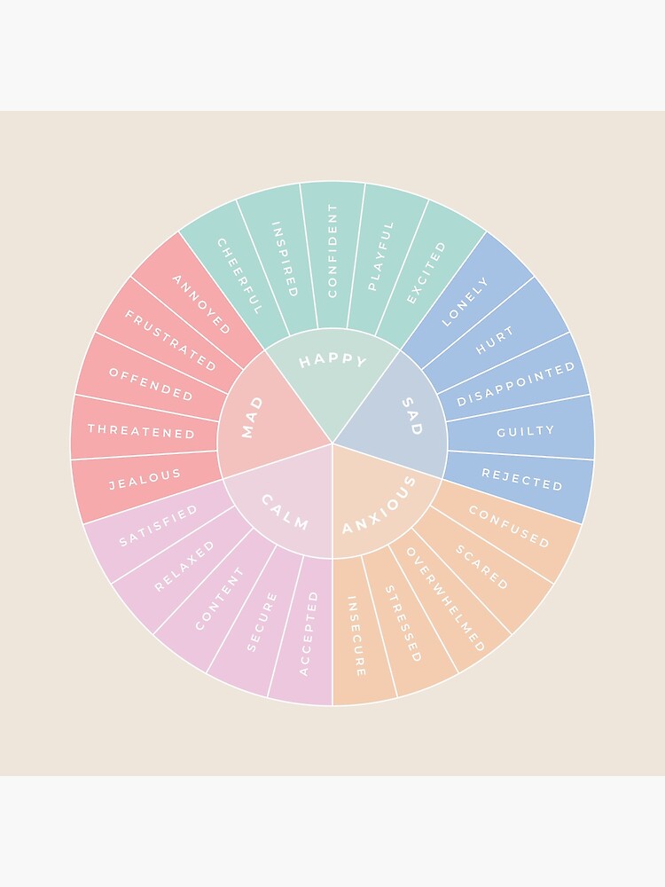 "Kids Emotions Wheel | Pastel Rainbow on Sand | Mindfulness Feelings ...