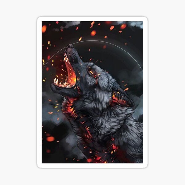 "angry wolf " Sticker for Sale by badrshop1 | Redbubble