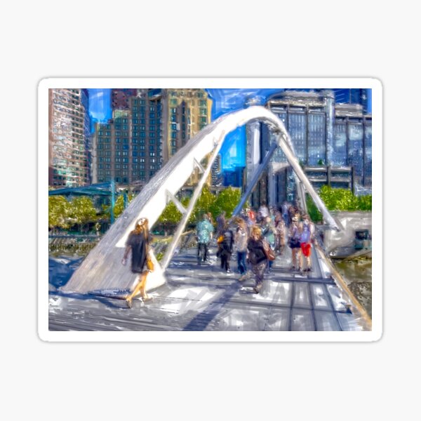 "Arch Bridge Across the Yarra - Marker Art" Sticker for Sale by ...