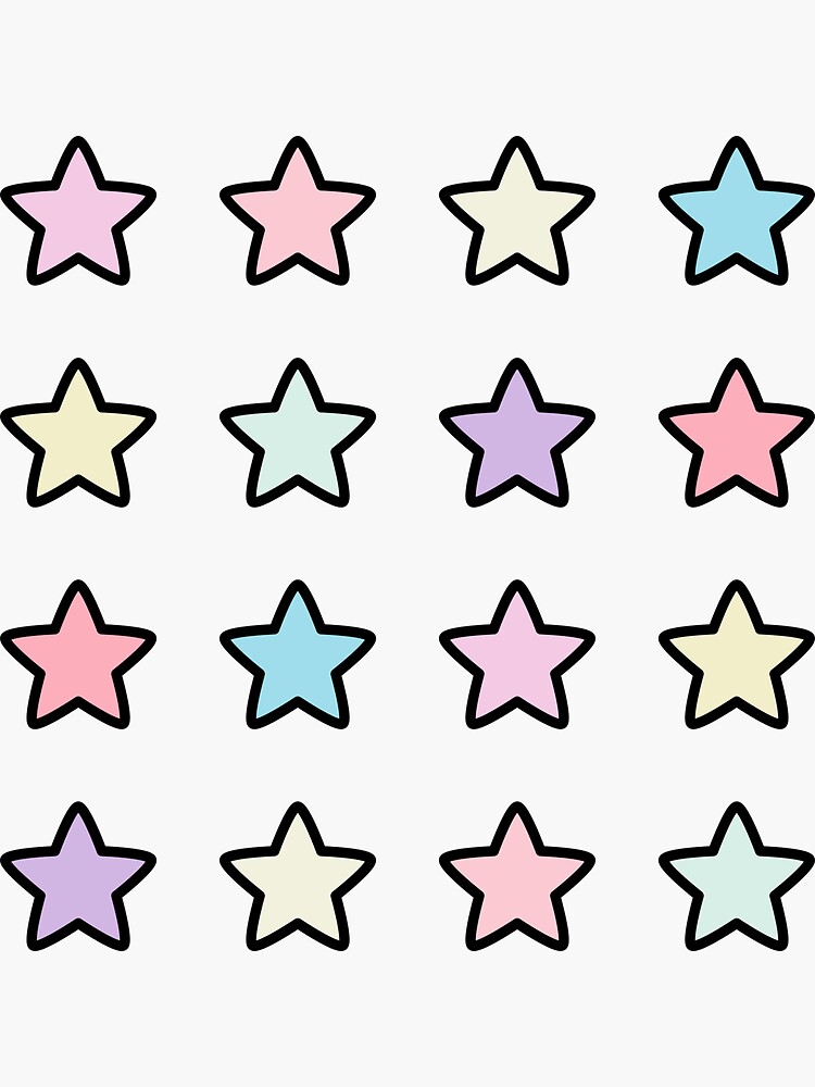 "Pastel Star Grid" Sticker for Sale by baron-williams | Redbubble