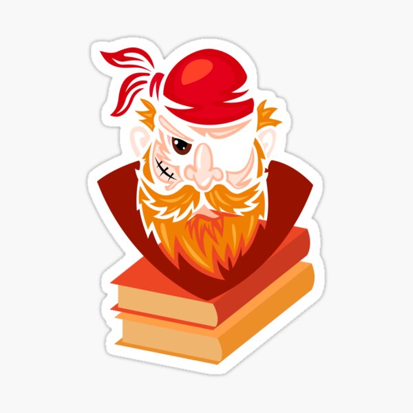 "Book Pirate, aye, aye, matey!" Sticker for Sale by tmdaliggr | Redbubble
