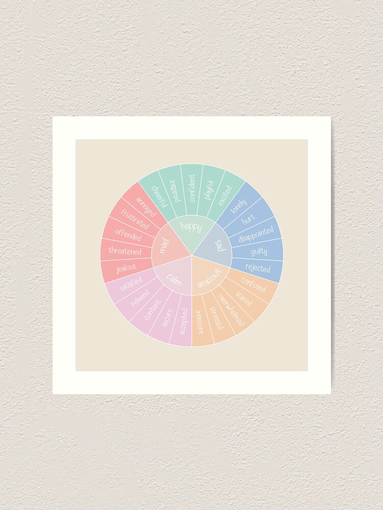 "Kids Emotions Wheel | Pastel Rainbow on Sand | Mindfulness Feelings ...