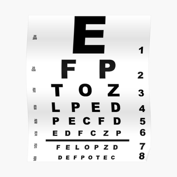 Eye Test Chart Poster For Sale By JurrienKlaassen Redbubble Eye Test Chart Poster For Sale By JurrienKlaassen Redbubble