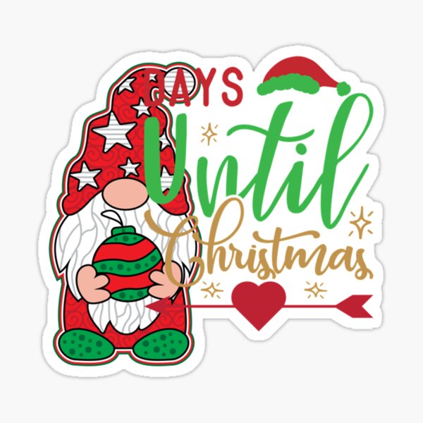 "DAYS UNTIL CHRISTMAS " Sticker for Sale by Vivaldiwatson | Redbubble