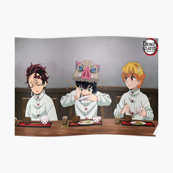 "Eating with friends // Demon Slayer" Poster for Sale by my-anime-story ...