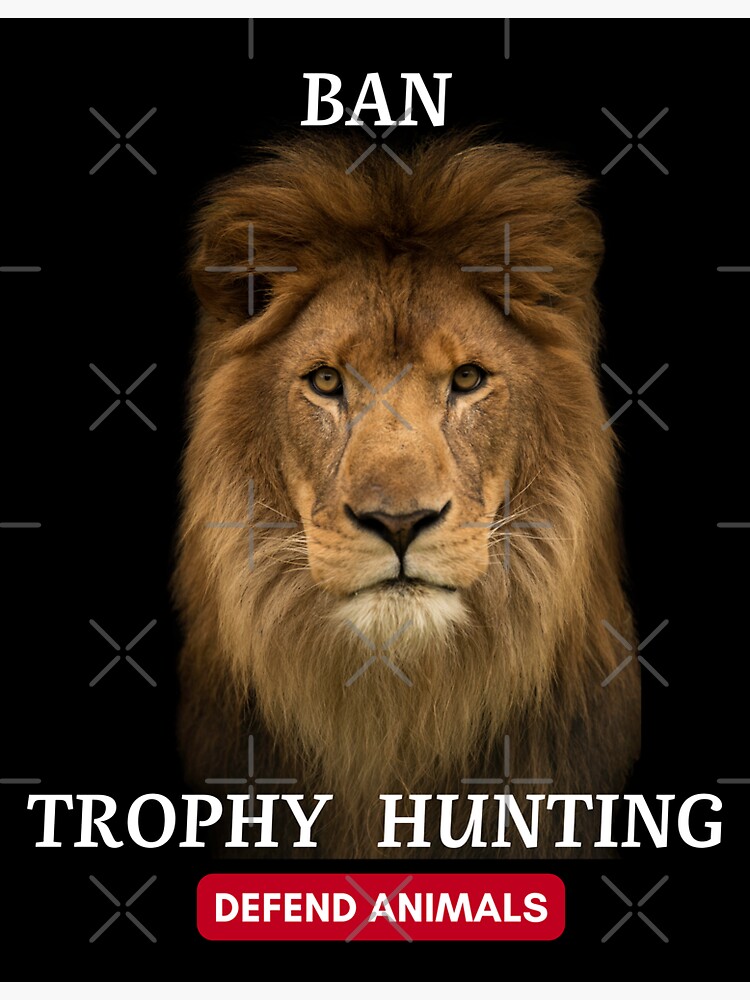 "ban trophy hunting of lions and elephants stop animal abuse and ban fur" Sticker for Sale by ...