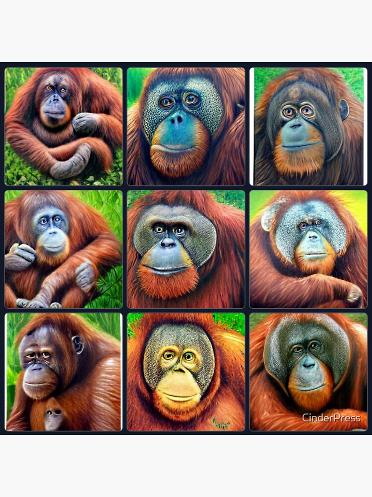 "Orangutan Pack" Sticker for Sale by CinderPress | Redbubble