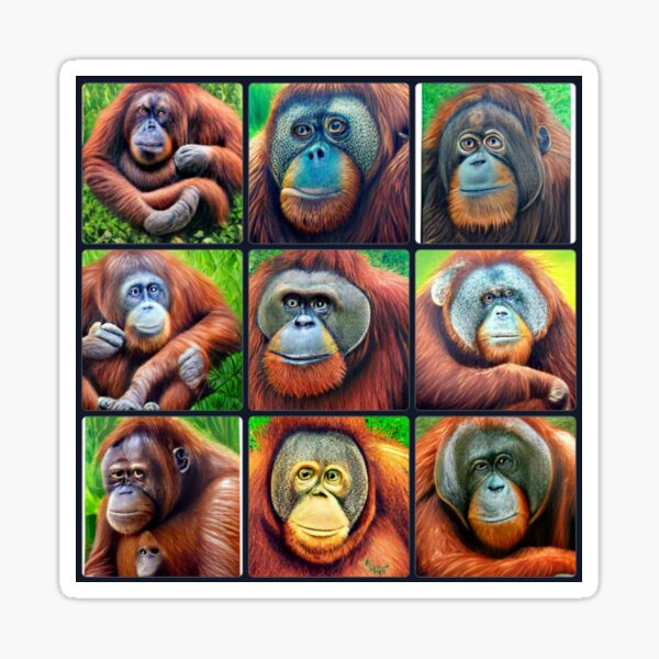 "Orangutan Pack" Sticker for Sale by CinderPress | Redbubble