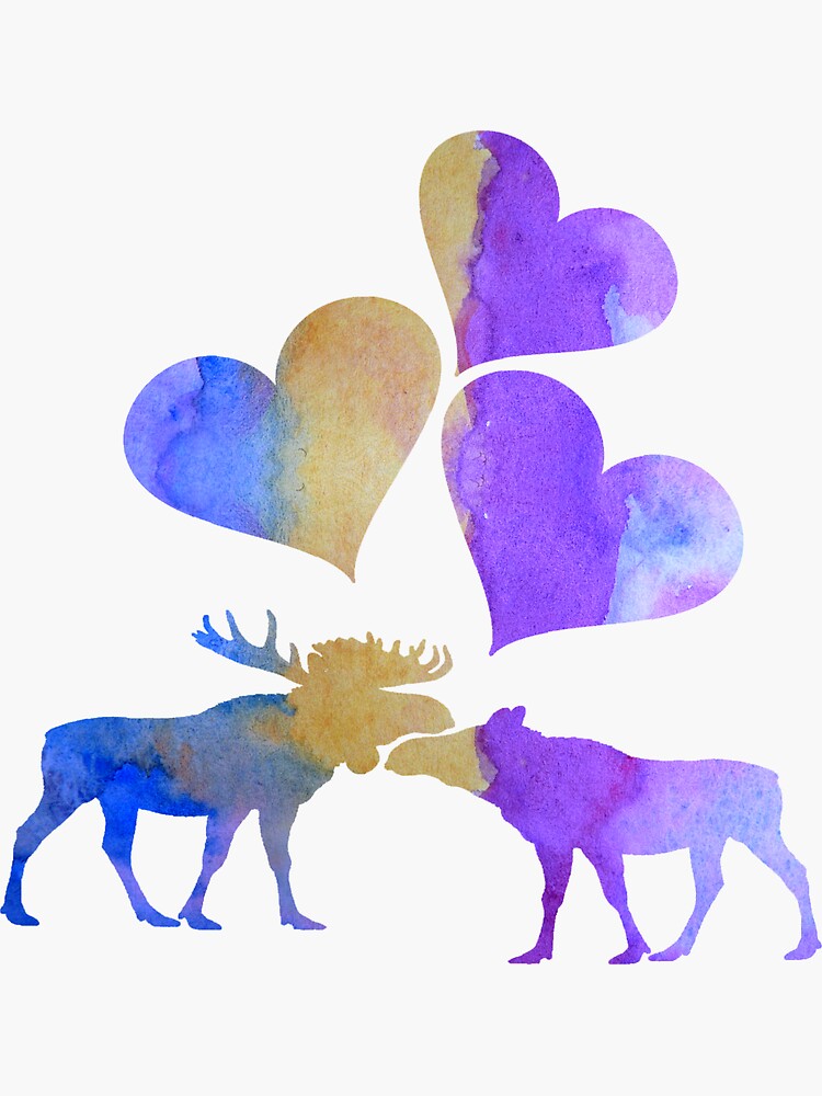 "Moose Art" Sticker for Sale by TheJollyMarten | Redbubble