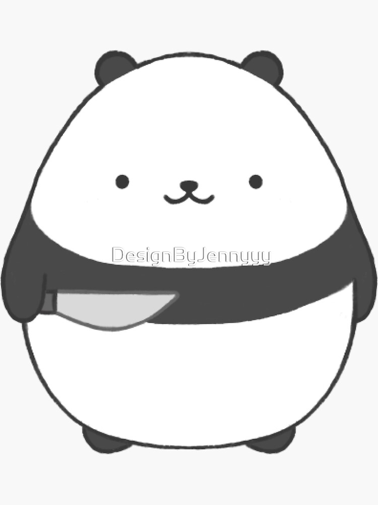 "stabby panda (white bg)" Sticker for Sale by DesignByJennyyy | Redbubble