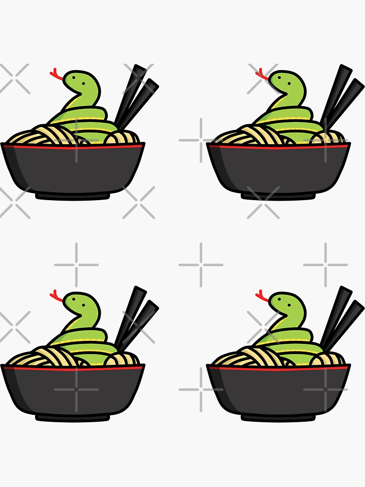 "Ramen Snake | Japanese Food Noodle Bowl | Cute" Sticker for Sale by ...