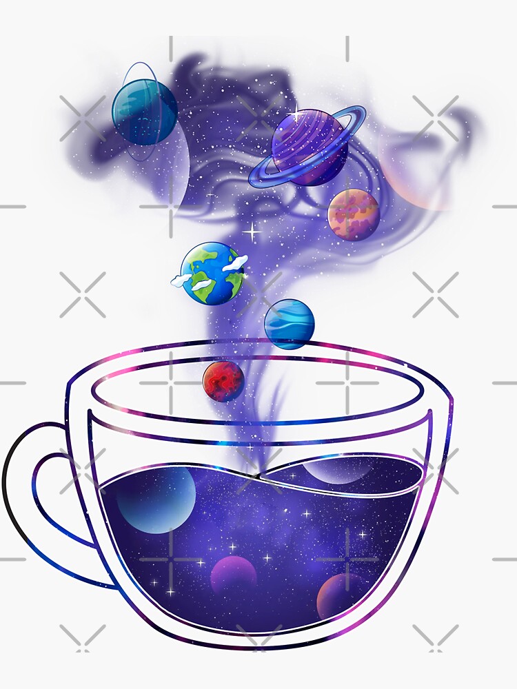 "Galaxy In Teacup" Sticker for Sale by angelusdark | Redbubble