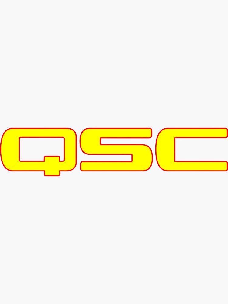 "QSC Yellow Red subwoofer" Sticker for Sale by ZacKlawitter14 | Redbubble