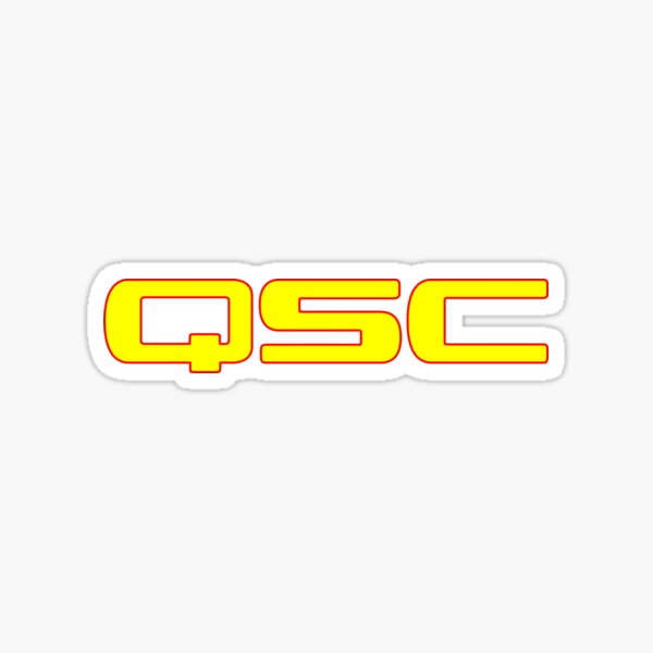 "QSC Yellow Red subwoofer" Sticker for Sale by ZacKlawitter14 | Redbubble