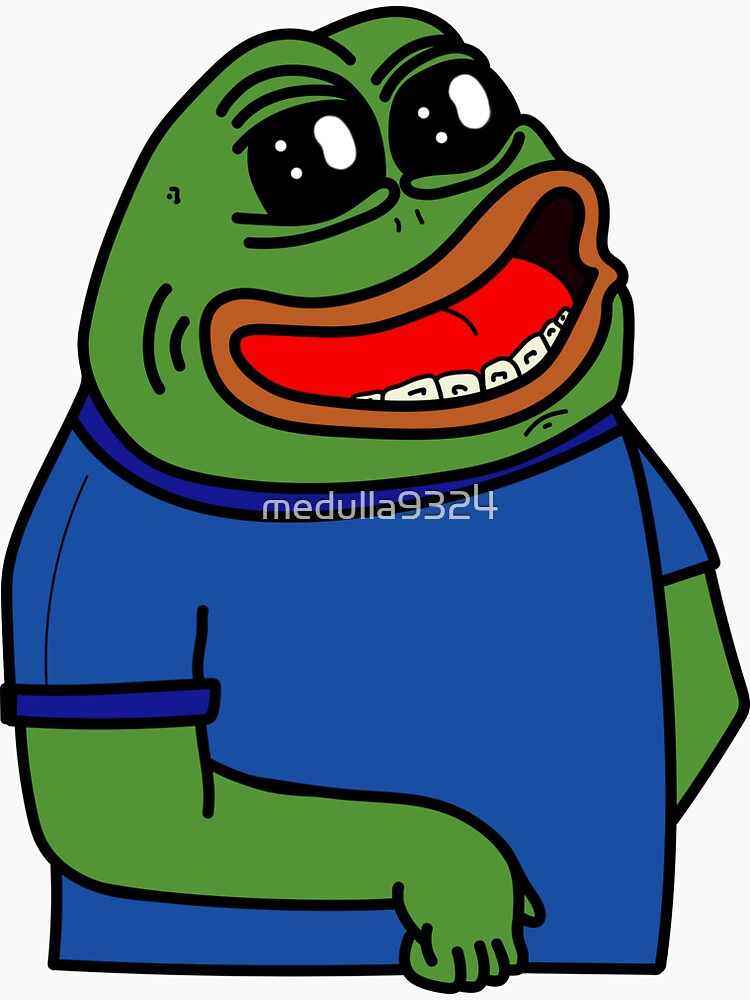 "Happy Pepe" Sticker for Sale by medulla9324 | Redbubble