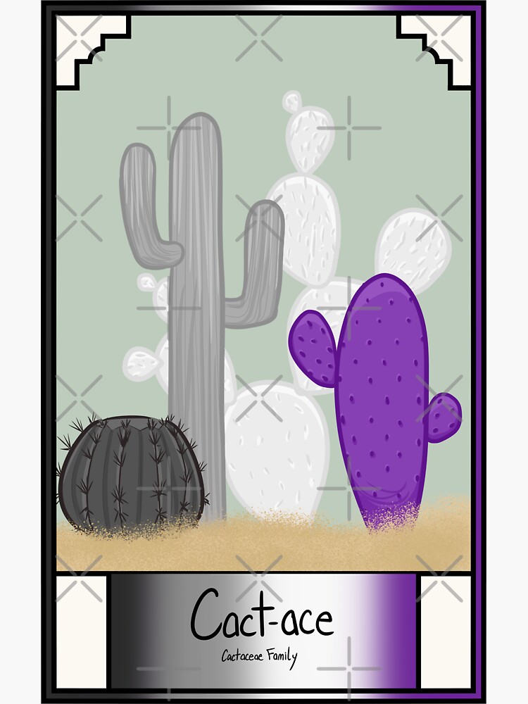 "Cact-ace" Sticker for Sale by paint-onwards | Redbubble
