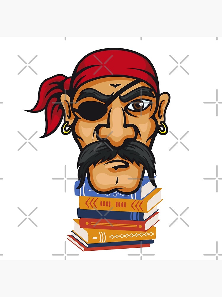 "Book Pirate Mustache and Eye Patch" Poster for Sale by tmdaliggr ...