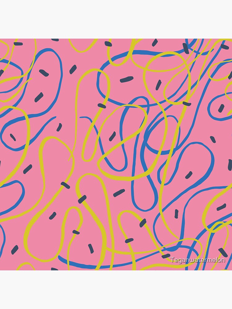 "messy squiggly lines pink" Sticker for Sale by Teganwatermelon | Redbubble