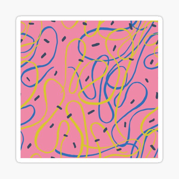 "messy squiggly lines pink" Sticker for Sale by Teganwatermelon | Redbubble