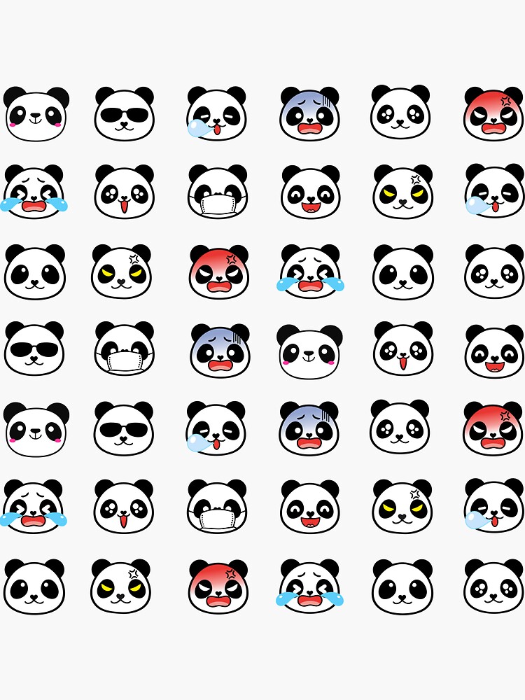 "Panda Emoticons" Sticker for Sale by MuchY1 | Redbubble