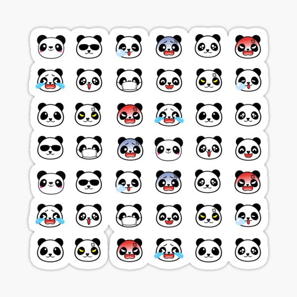 "Panda Emoticons" Sticker for Sale by MuchY1 | Redbubble