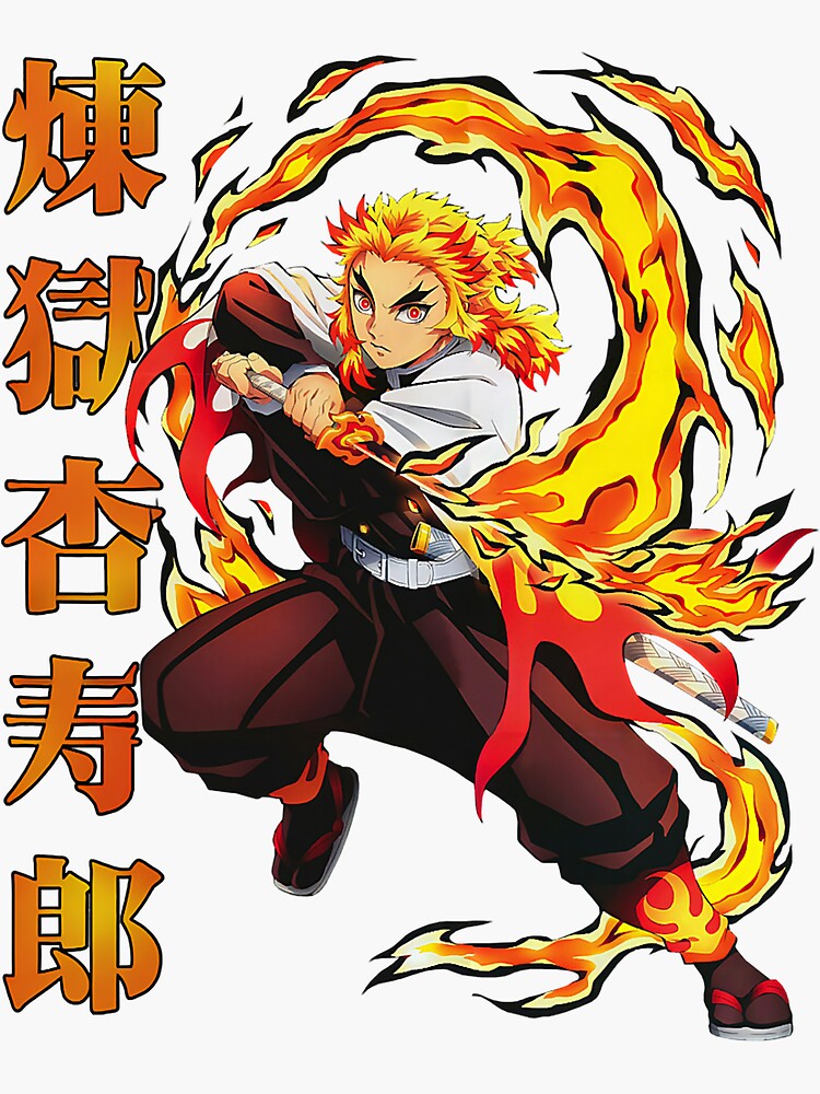 "Demons Slayers Kimetsus No Yaibas Rengokus" Sticker for Sale by ...