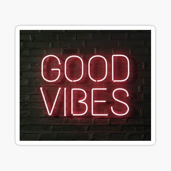 "Neon Good Vibes Red" Sticker for Sale by BryVDesigns | Redbubble