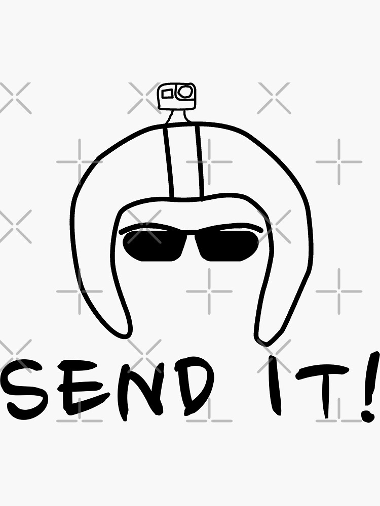 ""Send It" Dude Digital Head with Text" Sticker for Sale by bubblebuds ...