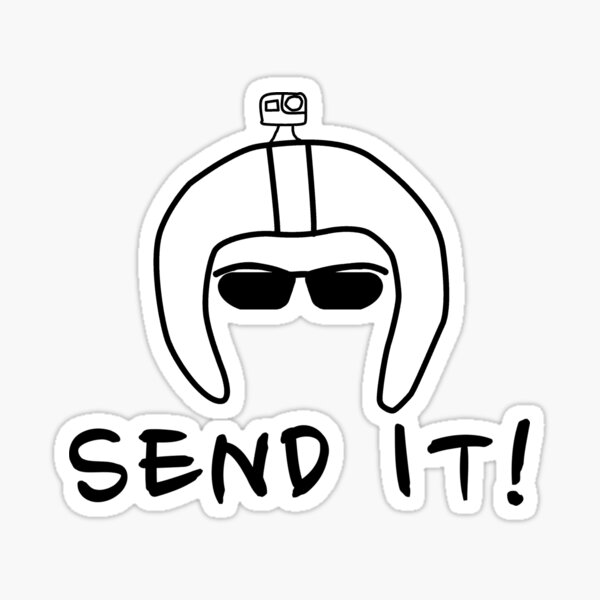 ""Send It" Dude Digital Head with Text" Sticker for Sale by bubblebuds ...