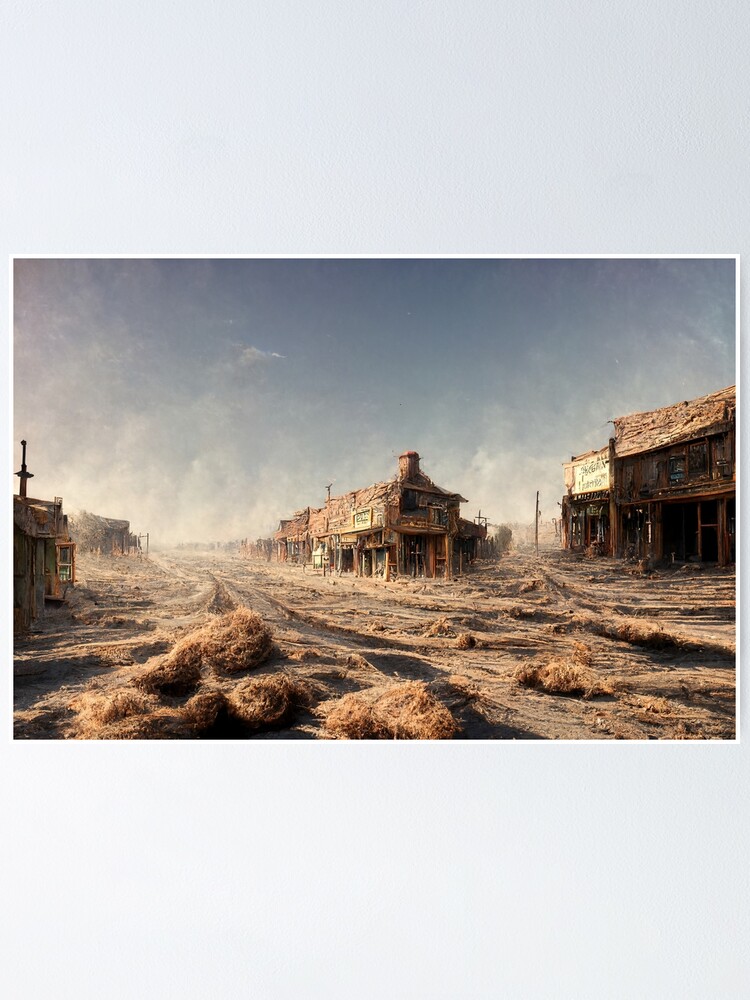 "AI Art Gallery™ - Deserted Town: Wild West" Poster for Sale by AI-Art ...